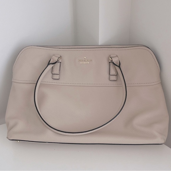 kate spade | Bags | Large Beige Kate Spade Leather Tote | Poshmark